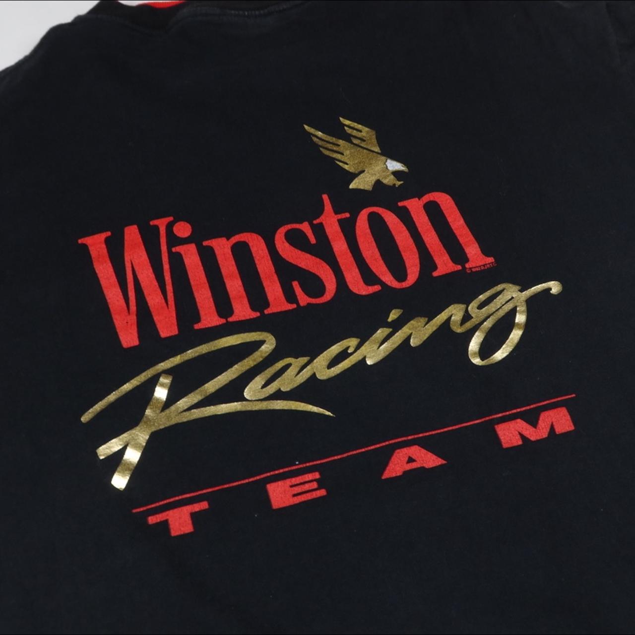 winston racing team pocket t with red collar single... - Depop