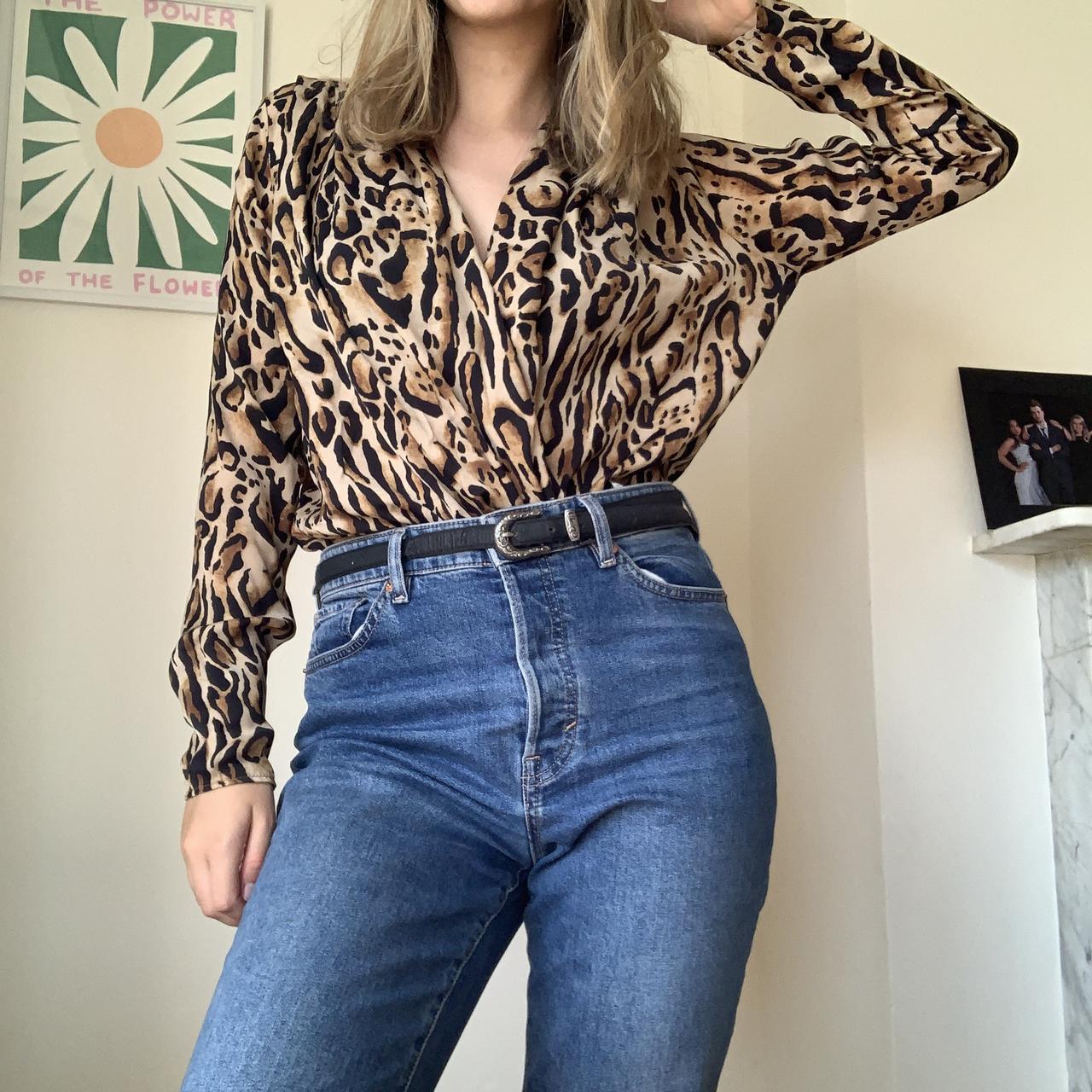 Zara leopard print bodysuit gorgeous material that... - Depop