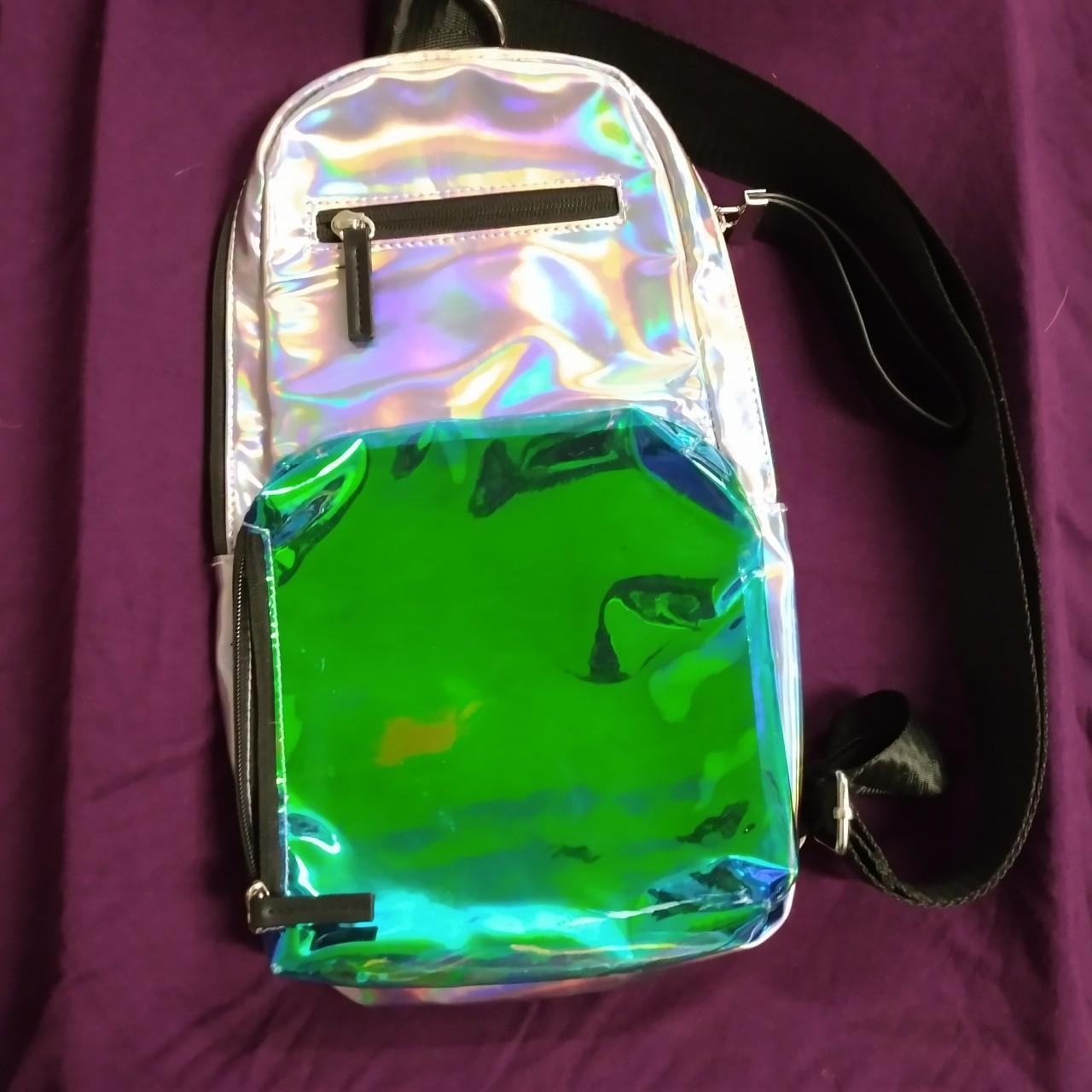 Holographic 👽 Alien backpack small purse/ bag -... - Depop