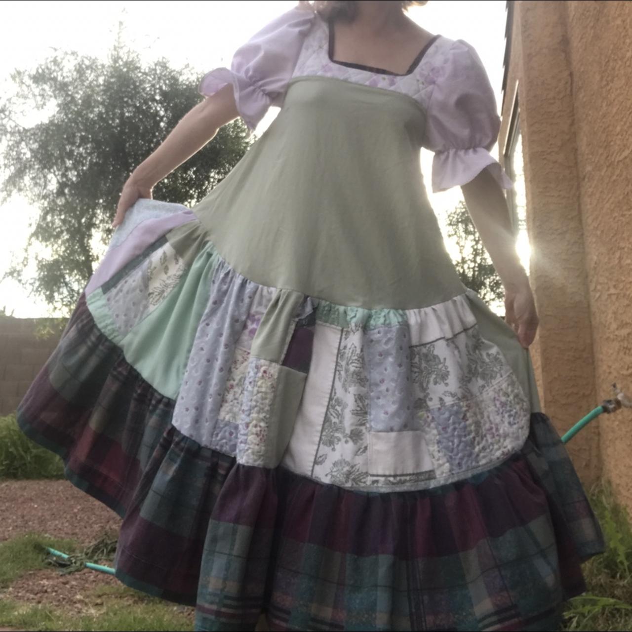 One of a kind handmade prairie dress made entirely... - Depop