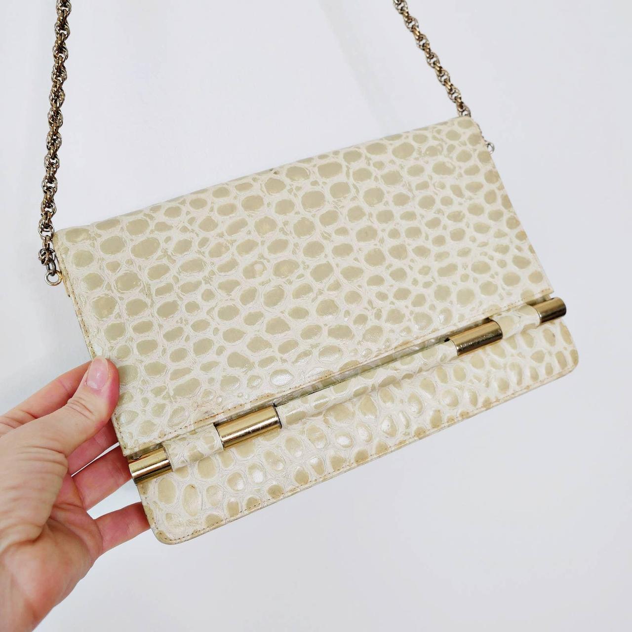 Classy Vintage Evening Bag Ivory Cream Textured... - Depop