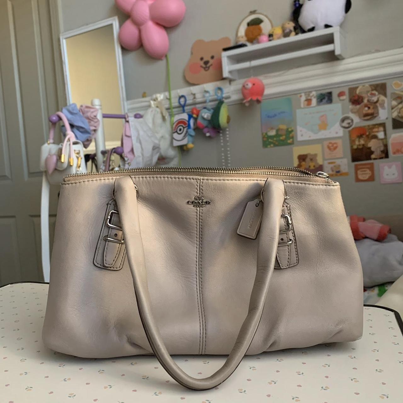 Coach small Madison cream leather tote handbag! -... | Depop