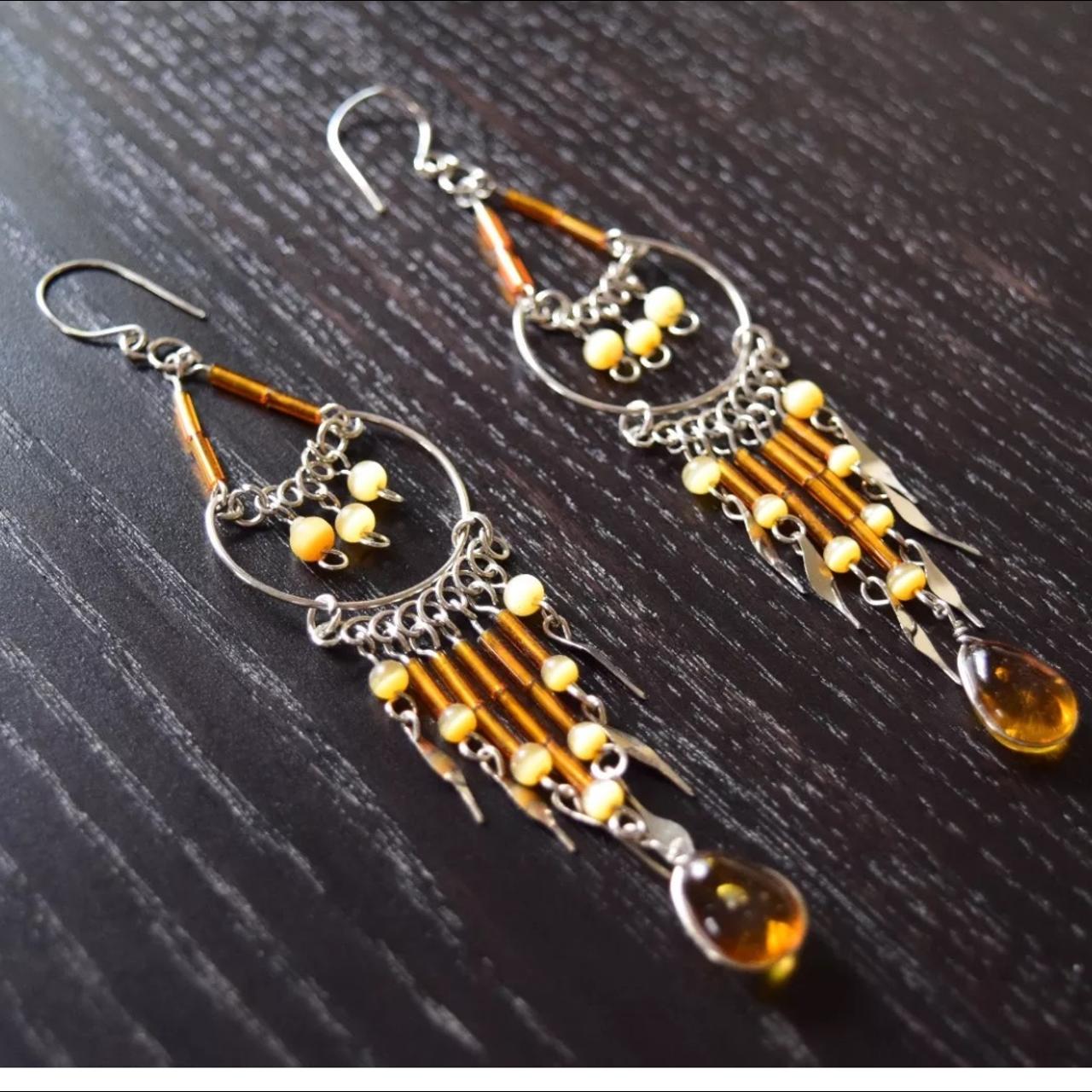 These are unique Peruvian earrings handmade by local... - Depop