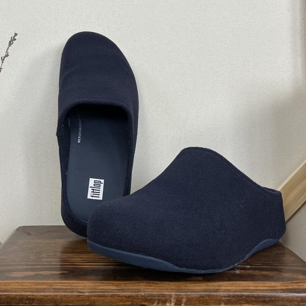 FitFlop Women's Blue and Navy Clogs | Depop