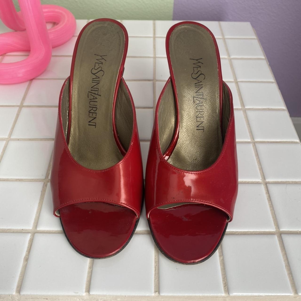 Vintage Red YSL Heels - Depop
