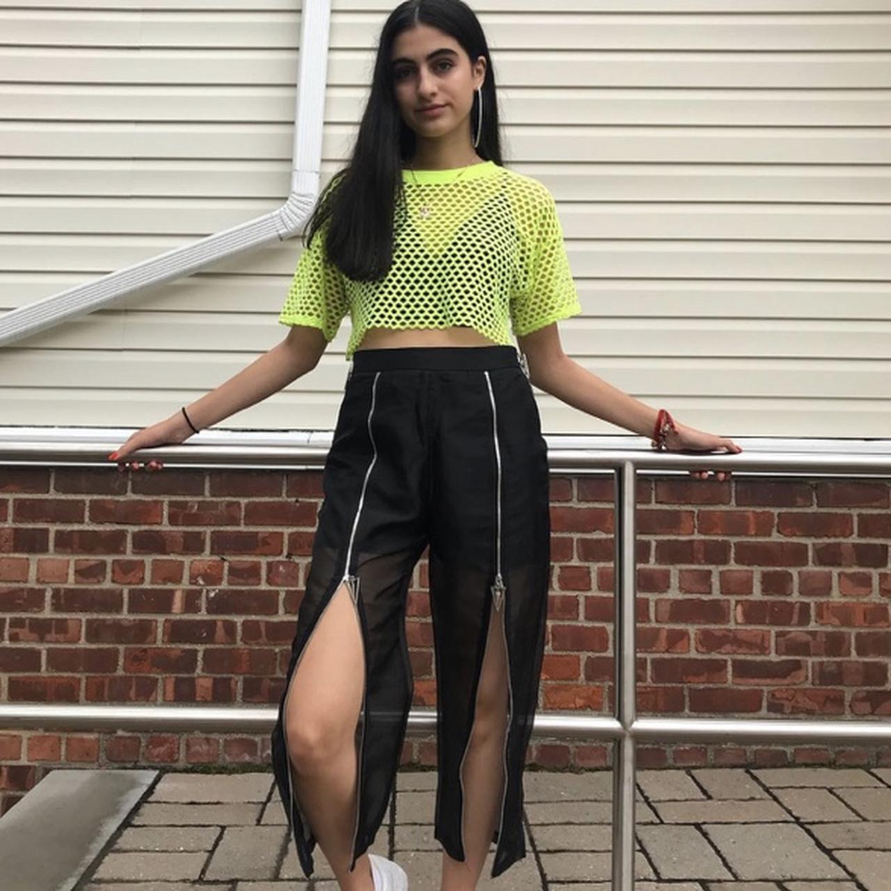 Neon fishnet top Super fun top! I wore this to the... - Depop