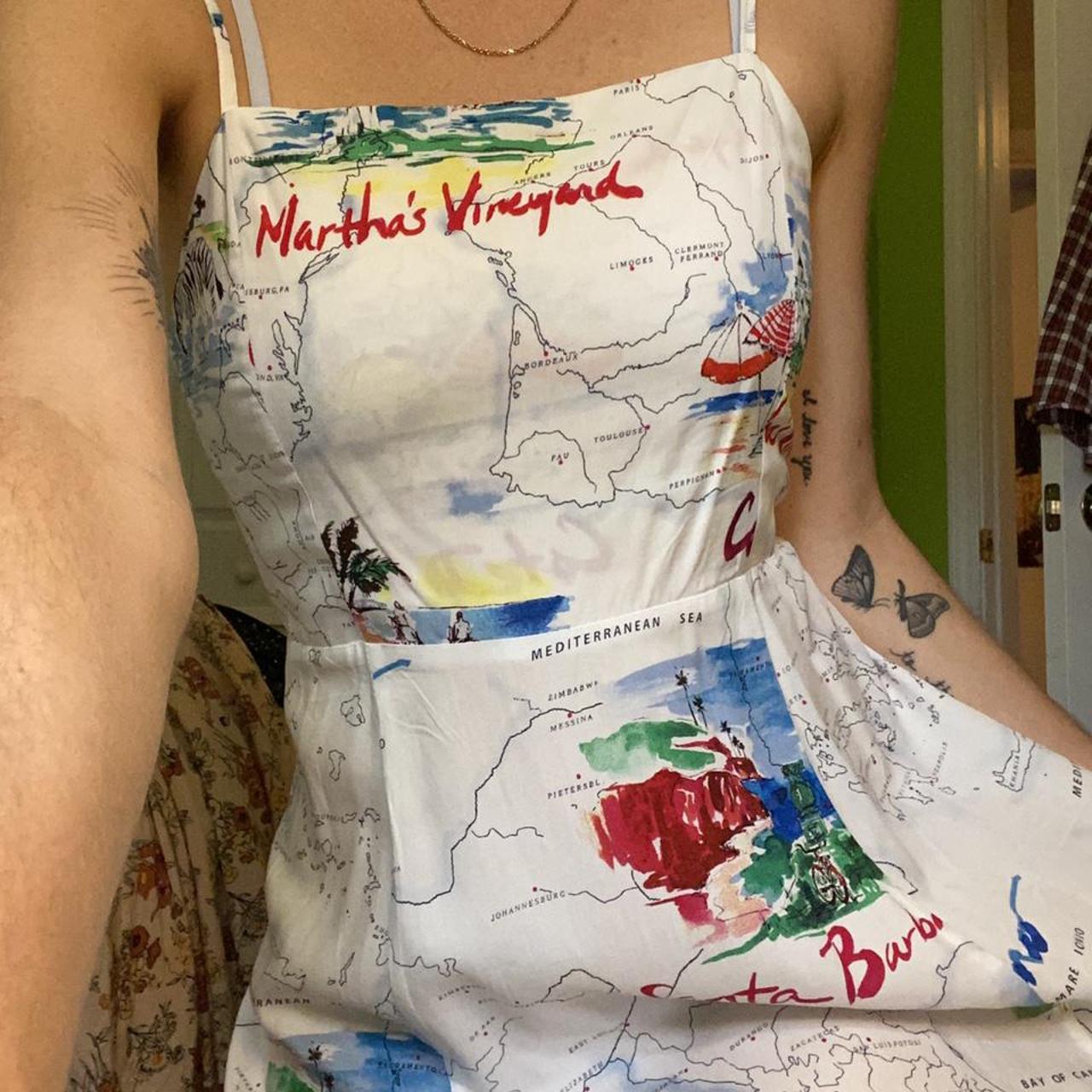 NWT beautiful vacation map dress! - Depop