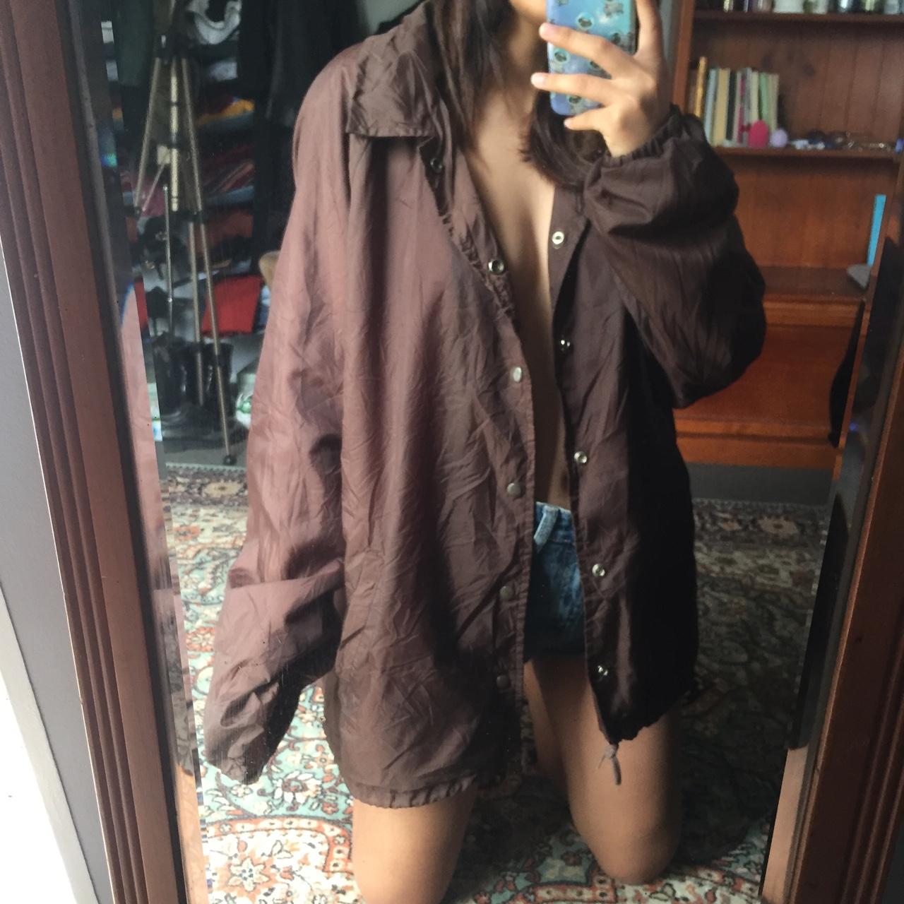 Unisex oversized Brown vintage spray jacket💕 - Depop