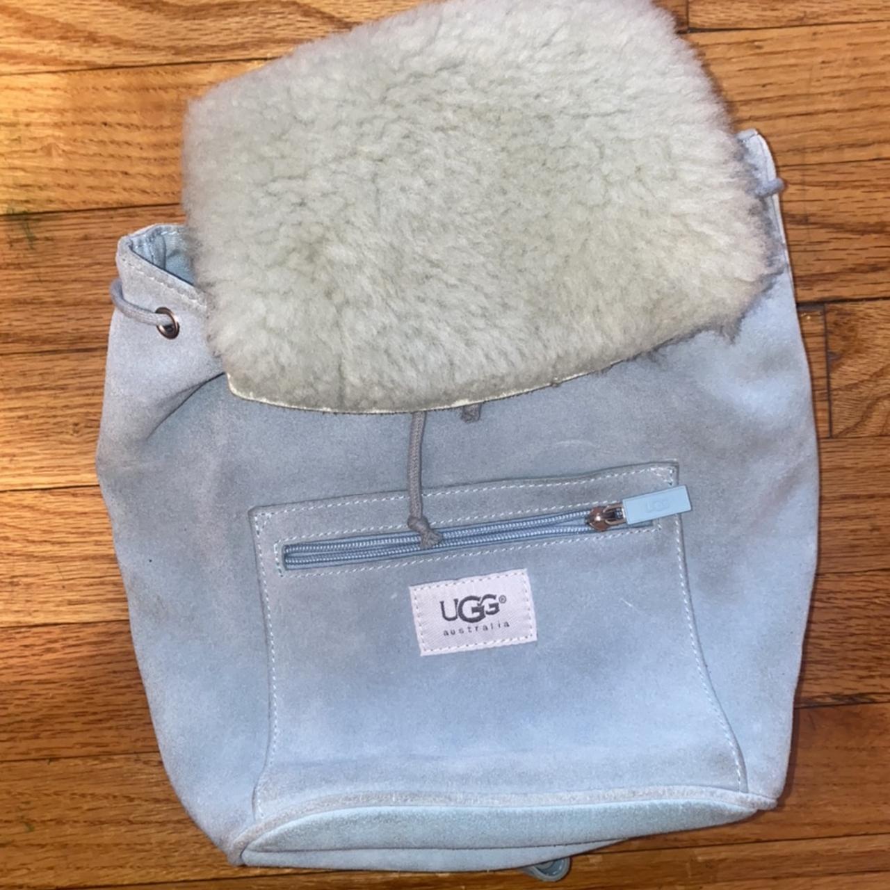 Light blue Suede Ugg Australia backpack. Lightly... - Depop