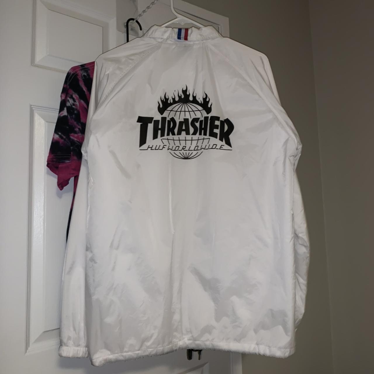 Thrasher Men's White Jacket | Depop