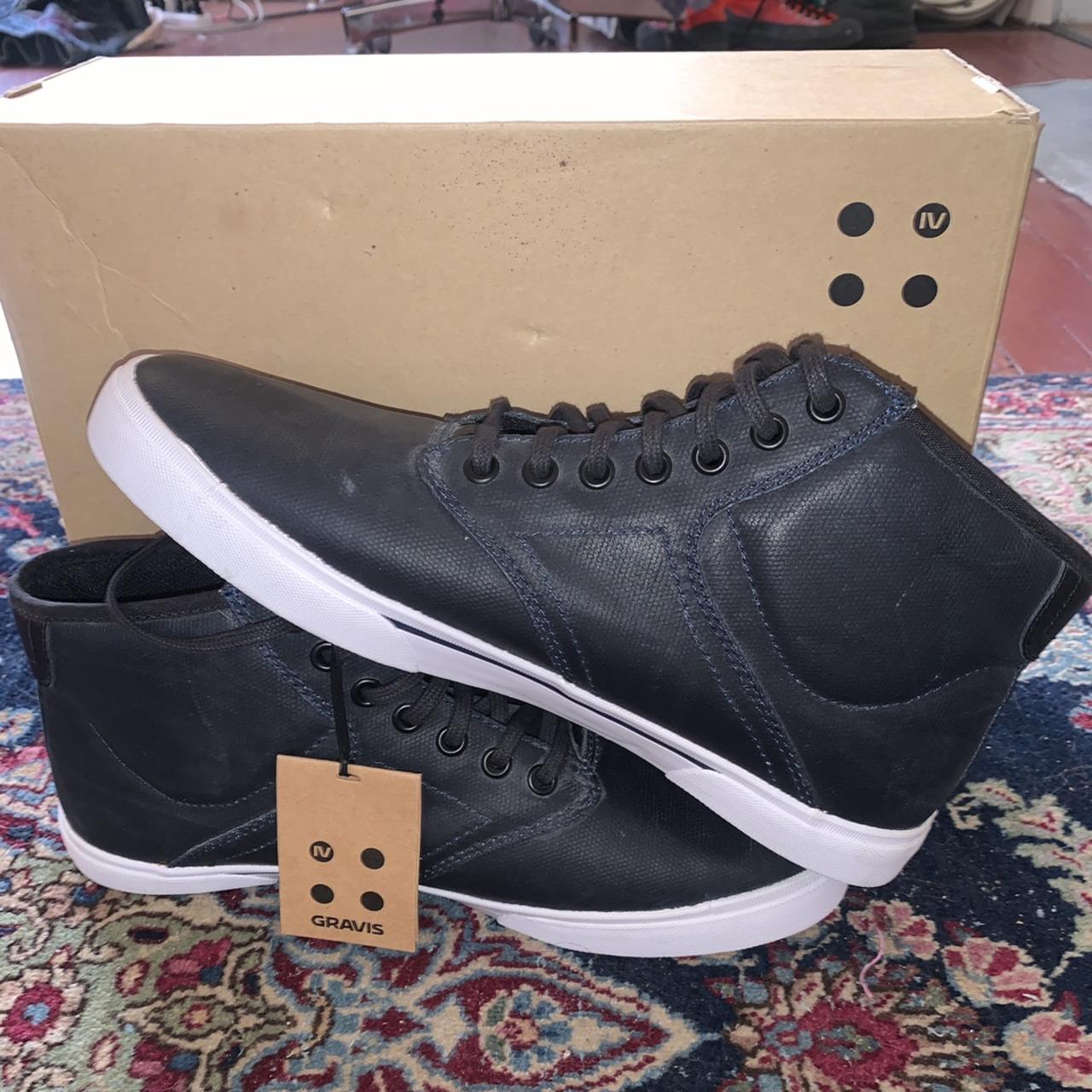 Gravis Dylan Rieder hi top navy wax canvas shoes.... - Depop