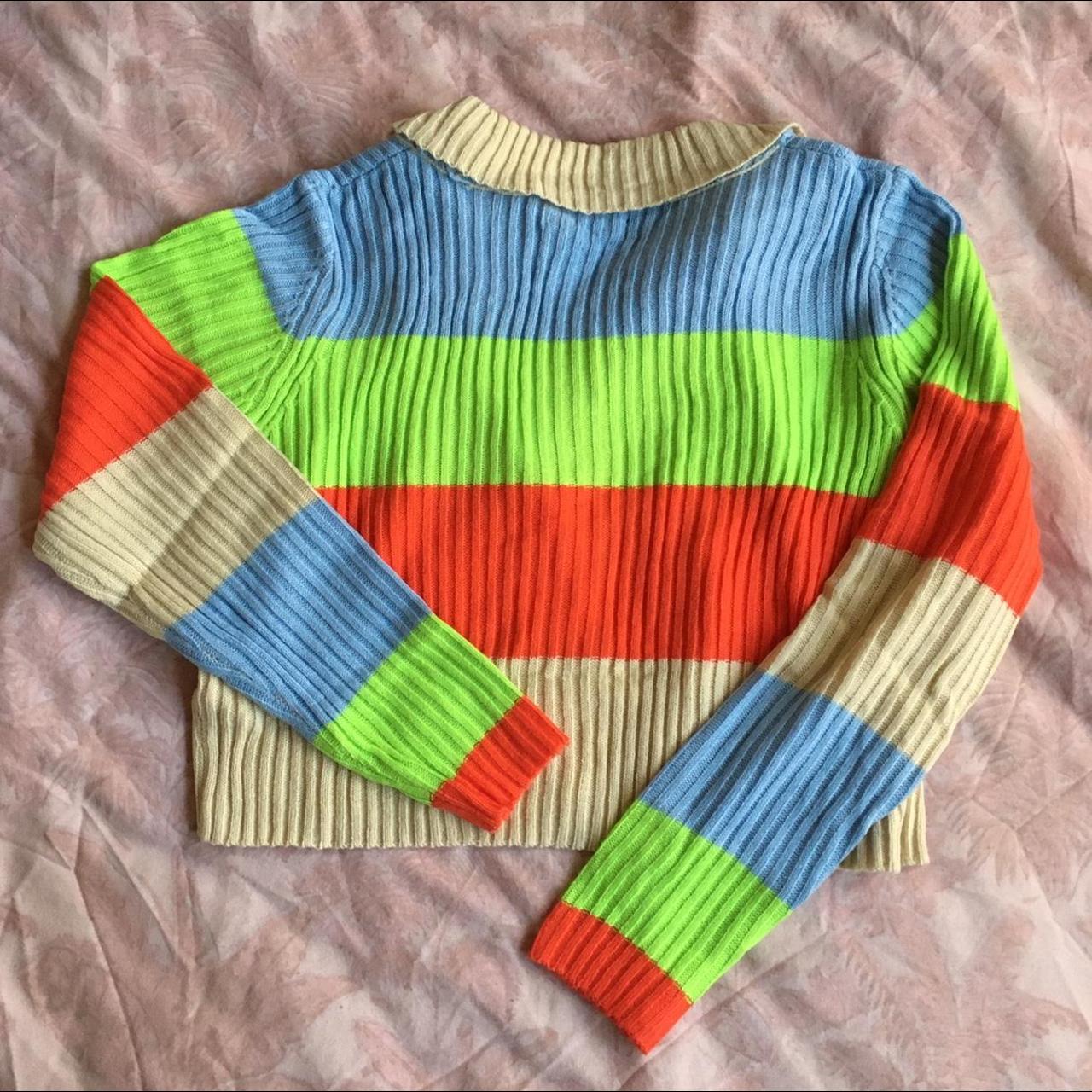 Brand new Shein striped cardigan size S. Cream with... - Depop