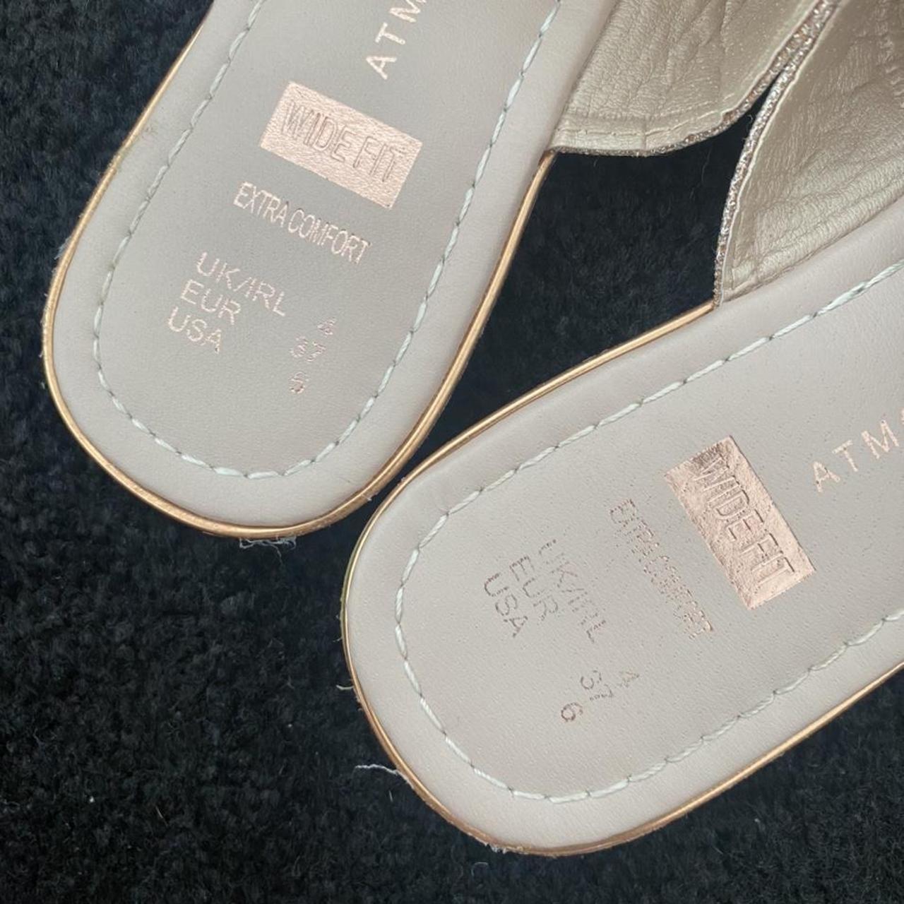 Primark rose gold sandal flats size 4 never been... - Depop