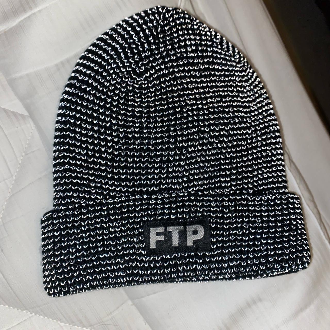 FTP Reflective Knit logo beanie in black Brand new... - Depop