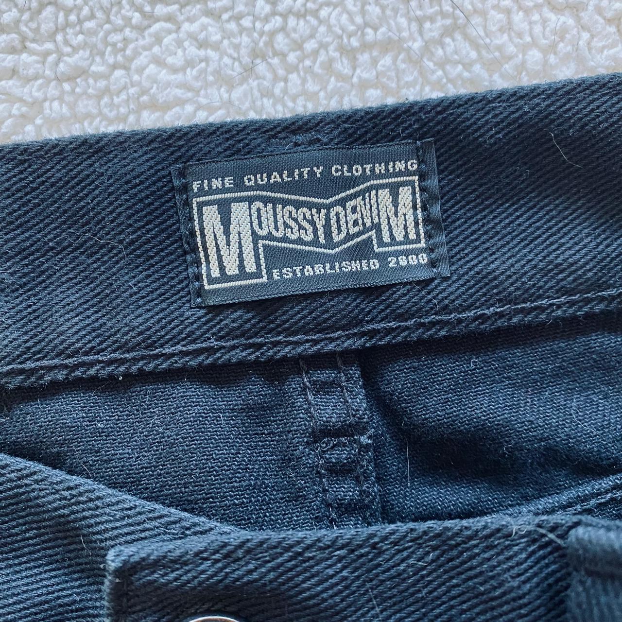 Moussy Denim shorts. Black color fabric made from... - Depop