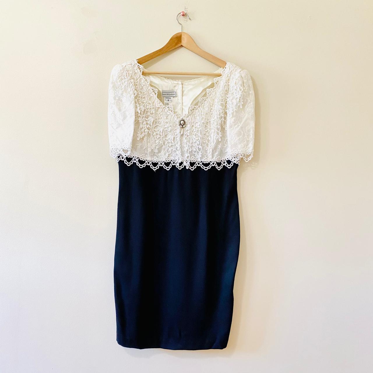 Vintage 1980s 80s Lace Sheath Dress. Scott... - Depop