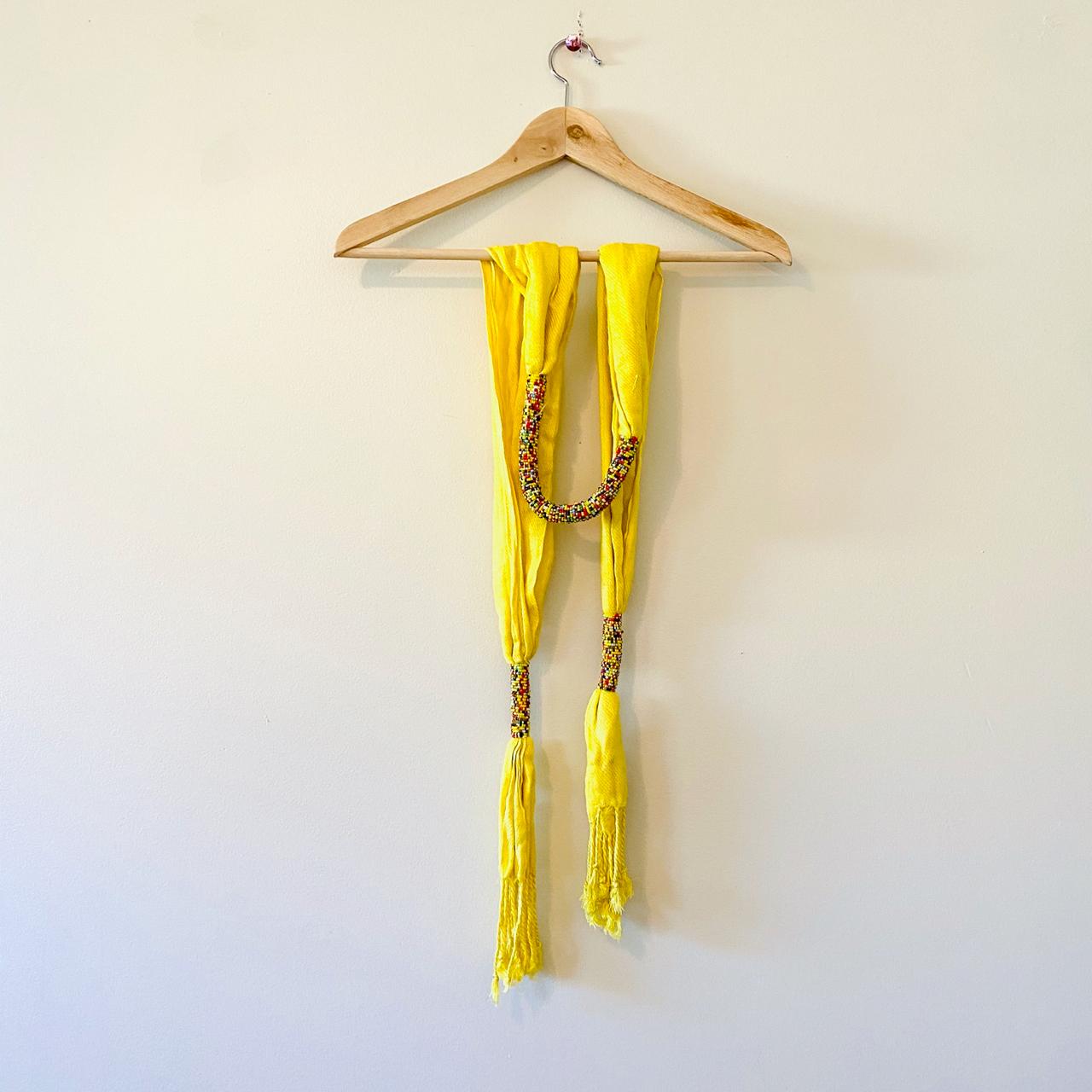 Stunning and unique! Bright yellow colored scarf.... - Depop