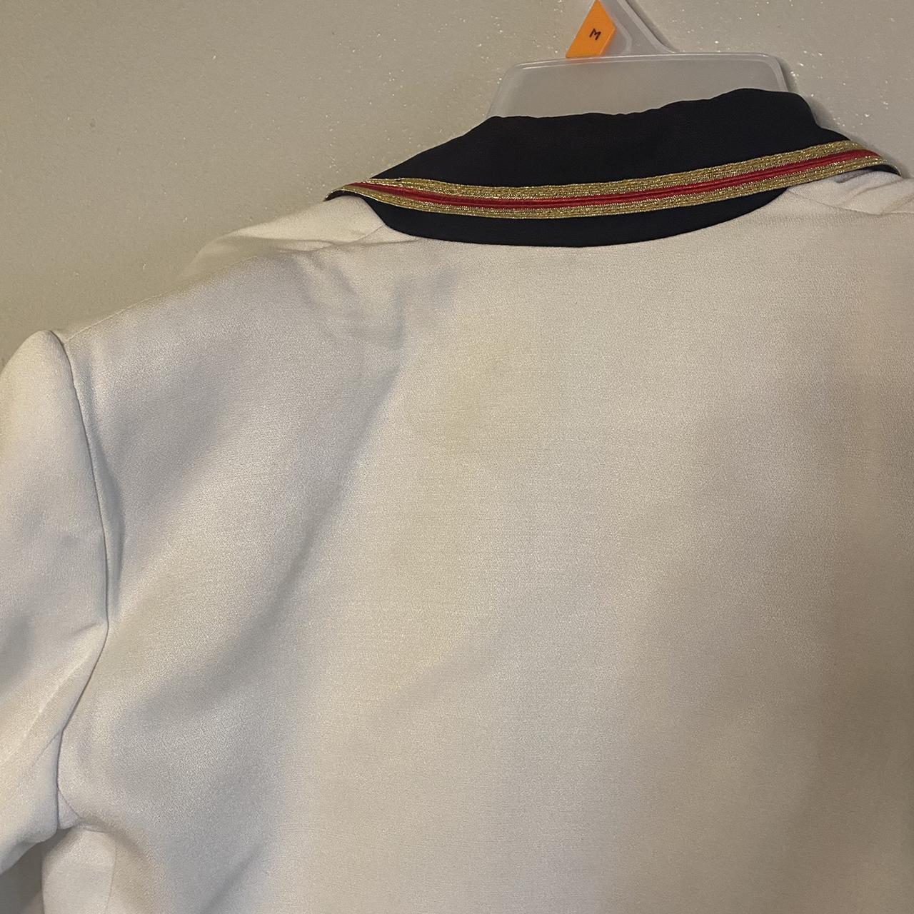 Women's White and Gold Jacket | Depop