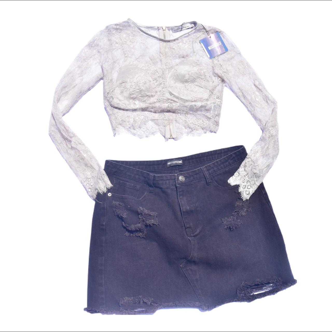 🖤BLACK PLT DISTRESSED DENIM SKIRT... - Depop