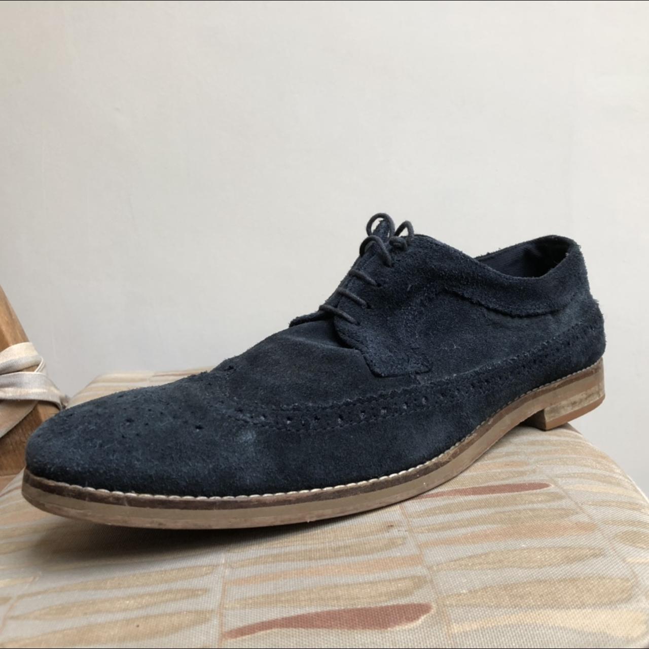 Blue suede brogues. Worn, stitching all still in... - Depop