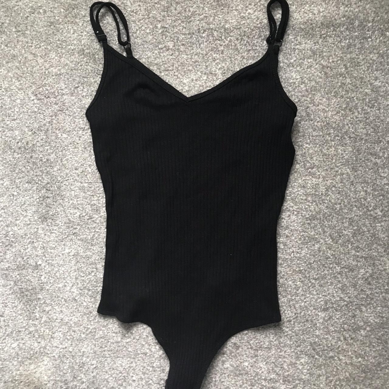 ASOS black ribbed bodysuit Size 8 - Depop