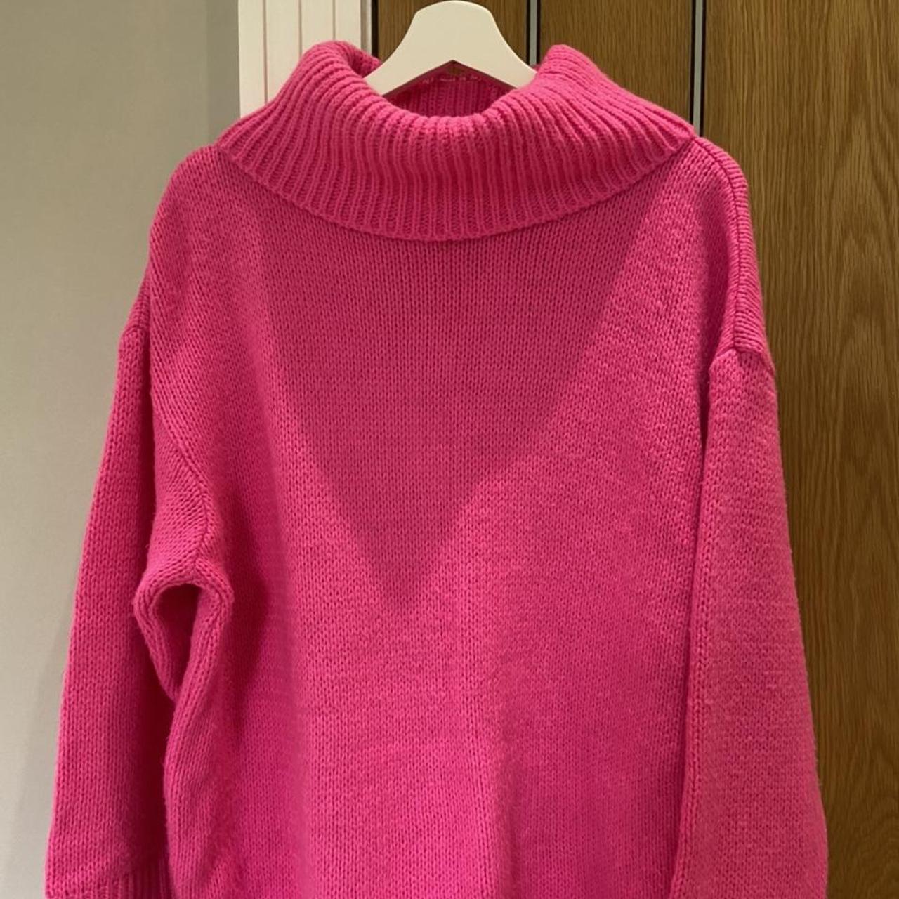 Pretty little thing neon pink turtle neck jumper. In... - Depop
