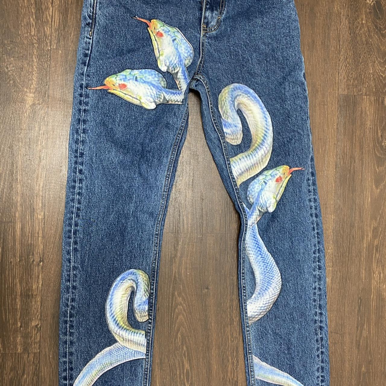 VIRA denim snake jeans such a rare piece and so... - Depop