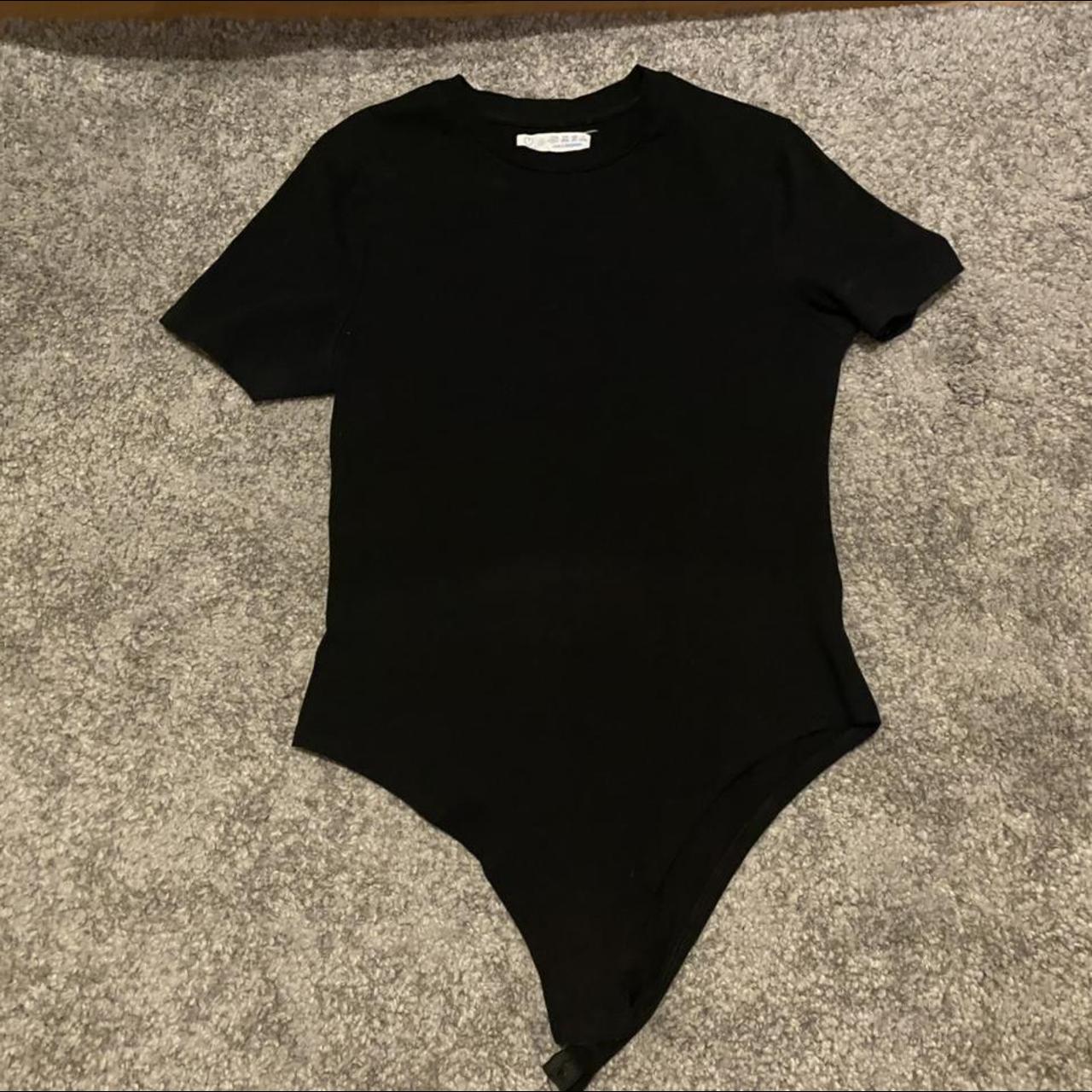 Black short sleeve bodysuit from primark, worn a few... - Depop