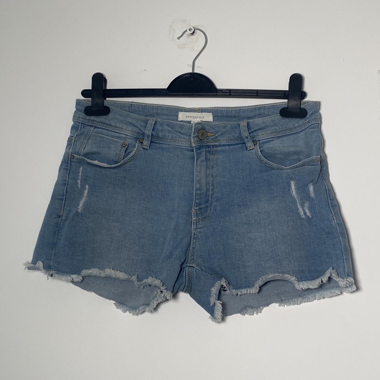Denim shorts 👖 - Springfield blue denim shorts -... - Depop
