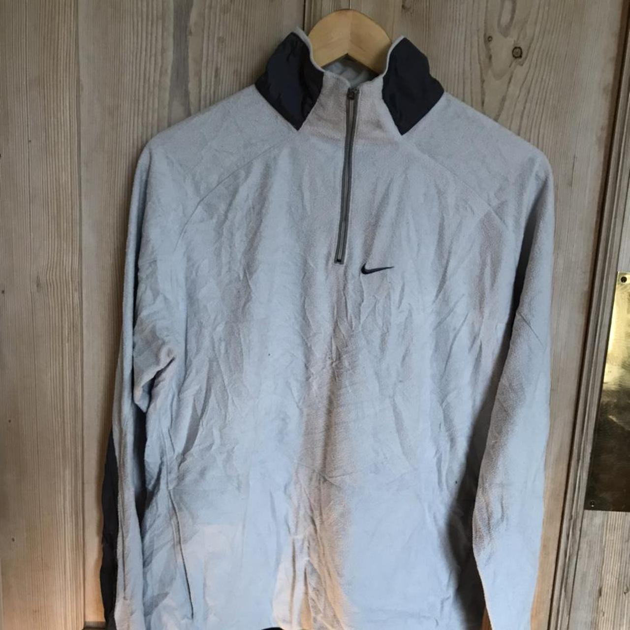 Size medium Cream Nike quarter zip fleece acting as... - Depop