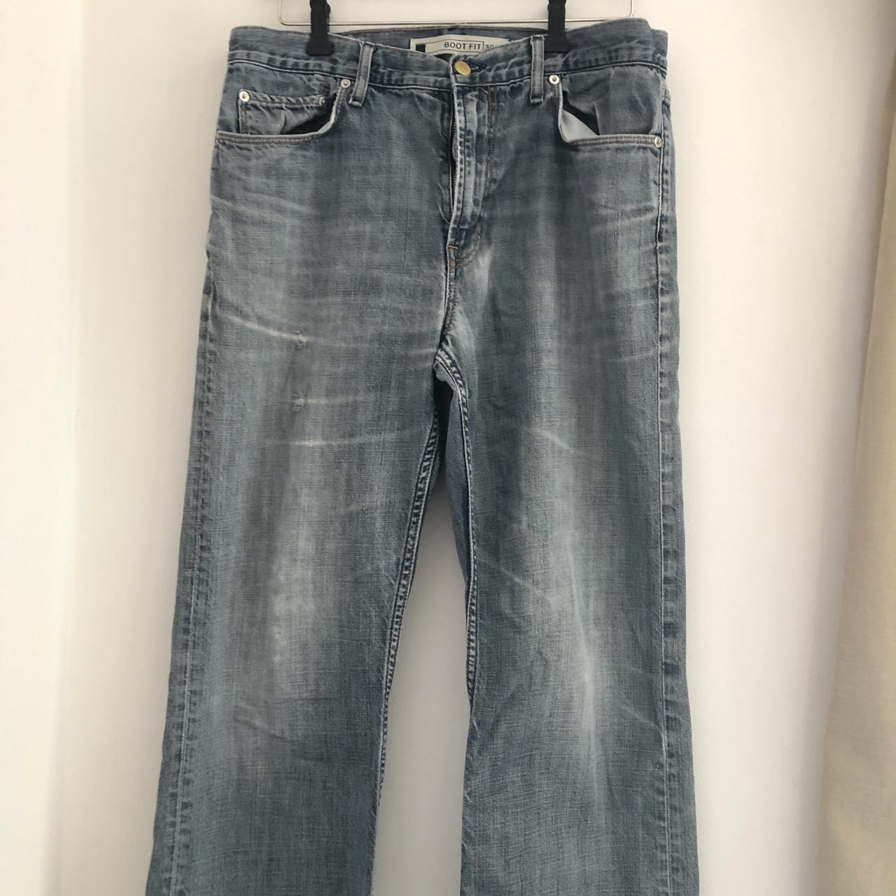 vintage GAP grey/blue boot leg jeans w36 l32 - Depop