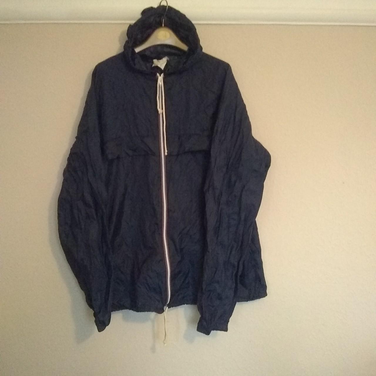 Vintage stand out Navy Blue waterproof jacket from... | Depop