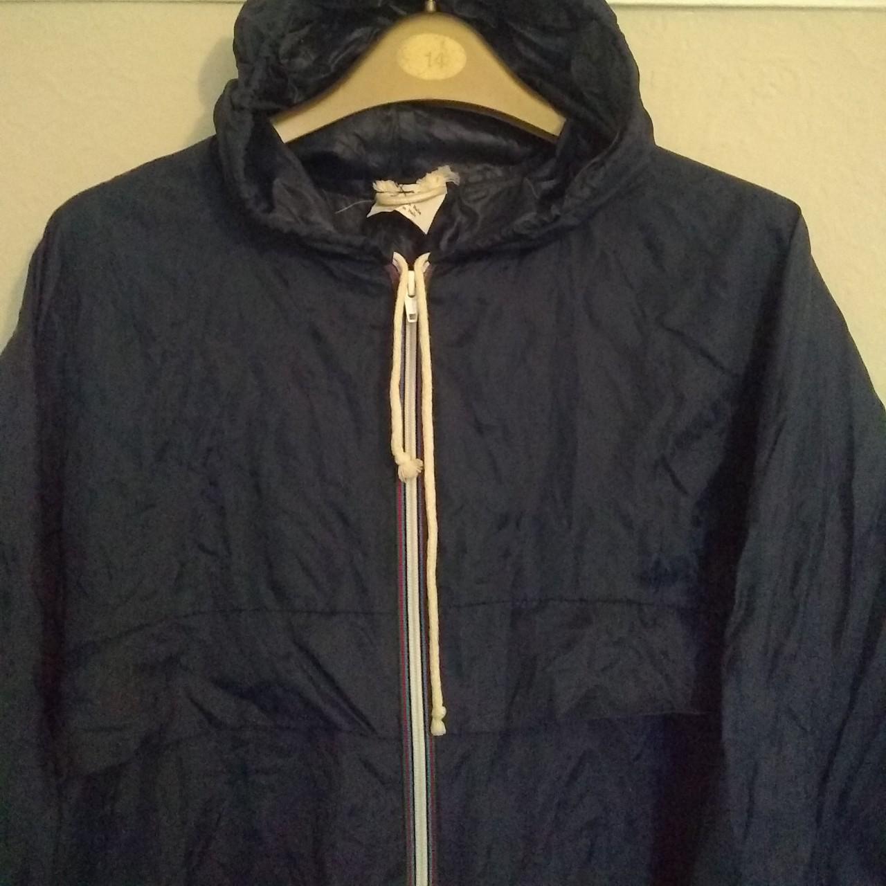 Vintage stand out Navy Blue waterproof jacket from... | Depop