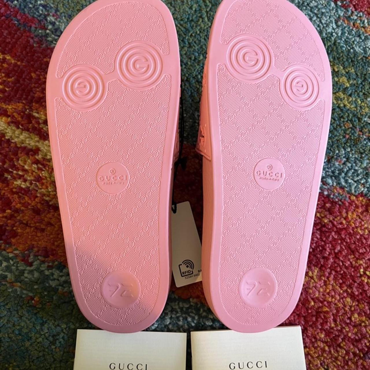 Gucci Women's Pink Slides | Depop