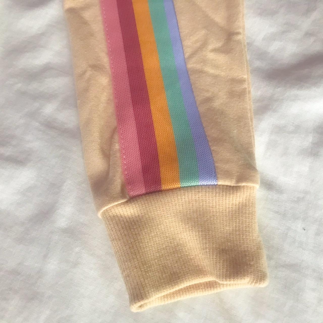 Jay Jays Orange Jumper With Rainbow Stripes Super Depop