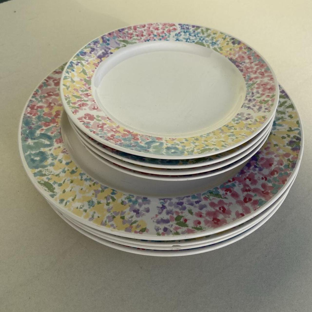 Abstract colorful funky speckled dinnerware pottery... - Depop