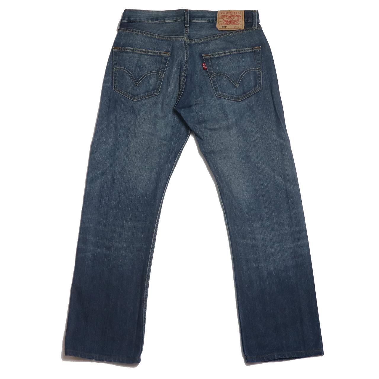 Levi's 501 Blue Denim Jeans Classic 501 straight... - Depop