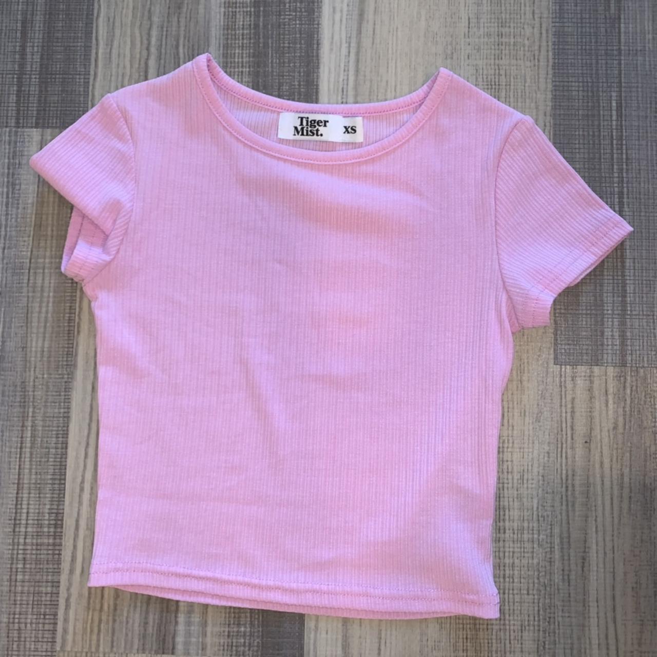 pink baby tee from tiger mist. brand new never worn... - Depop