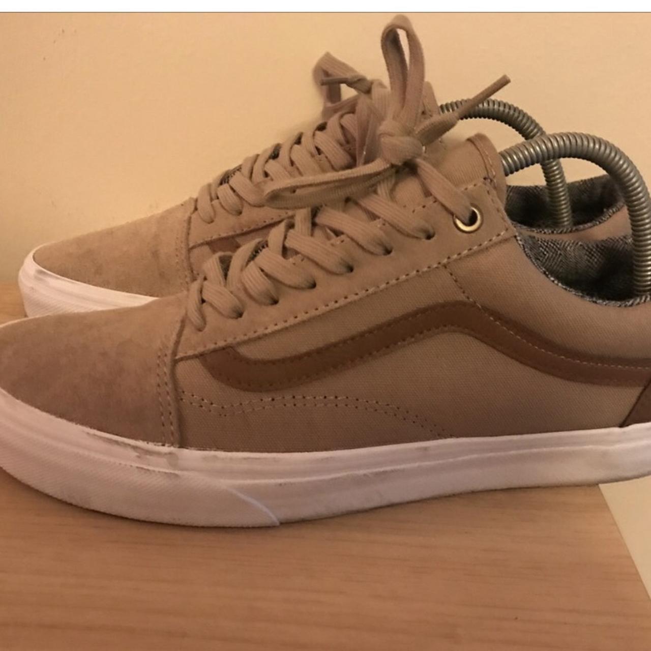 Old school vans, tan colour! Sadly I tad too big but... - Depop