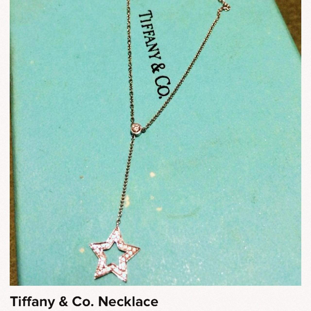 Authentic Tiffany & Co. Platinum diamond star necklace! - Depop