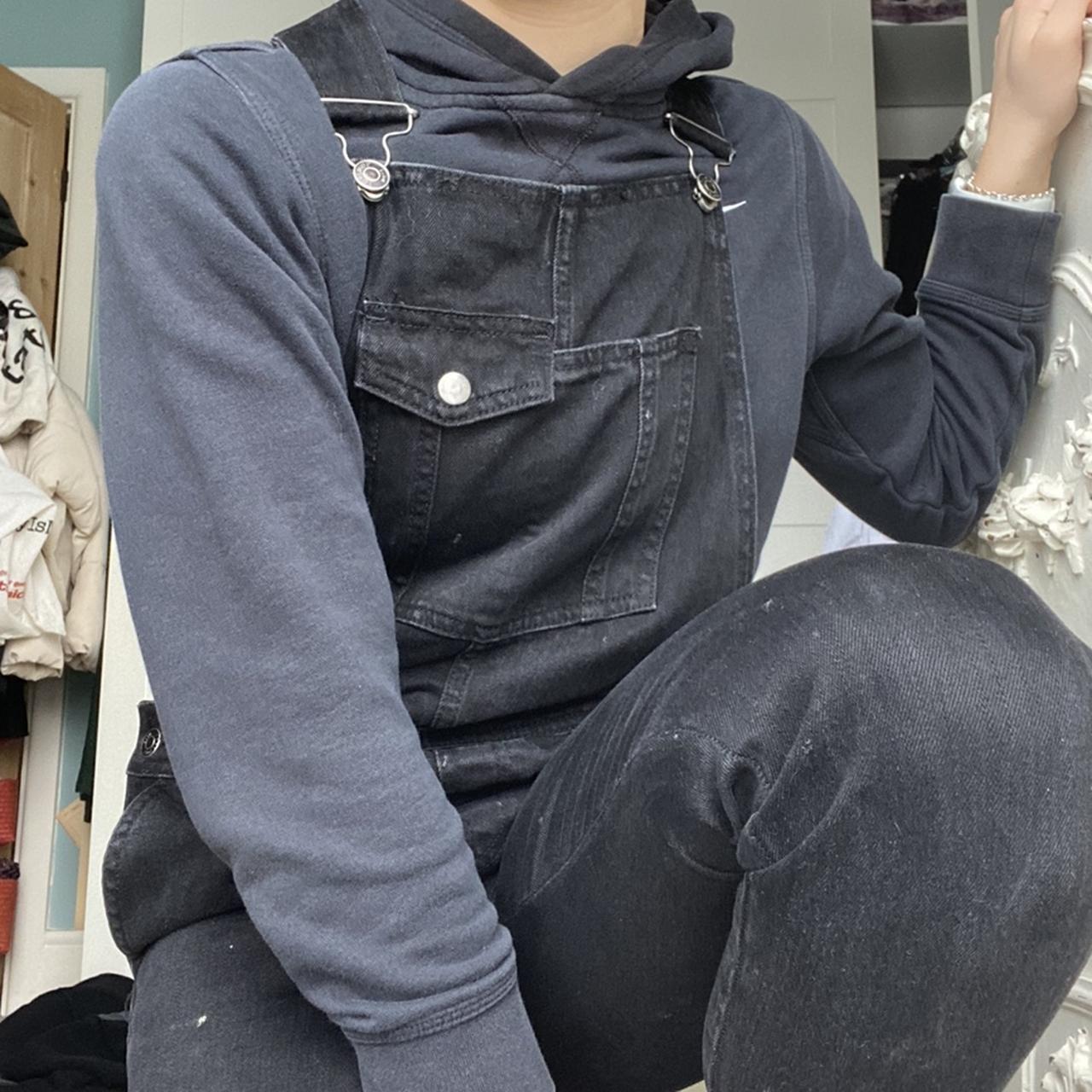 Topshop- black denim dungarees. W26. great condition... - Depop Topshop- black denim dungarees. W26. great condition... - Depop