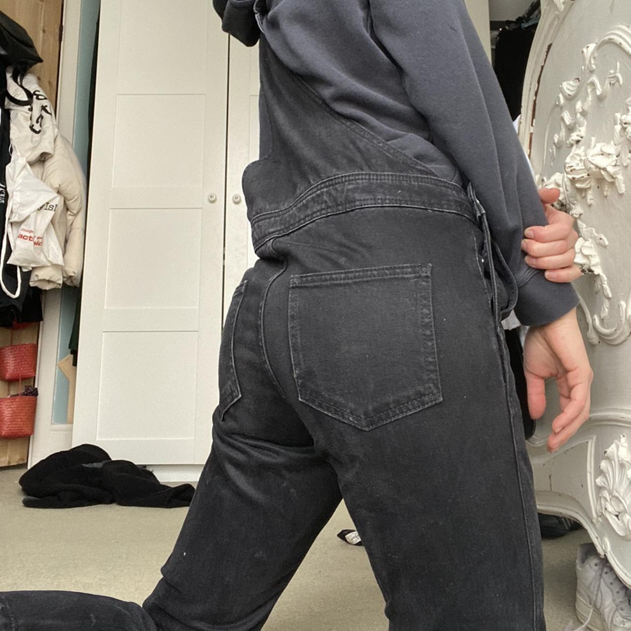 Topshop- black denim dungarees. W26. great condition... - Depop Topshop- black denim dungarees. W26. great condition... - Depop