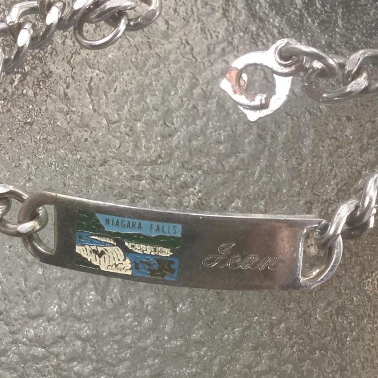 Niagara Falls ID bracelet. Engraved Jean. Clasp... - Depop