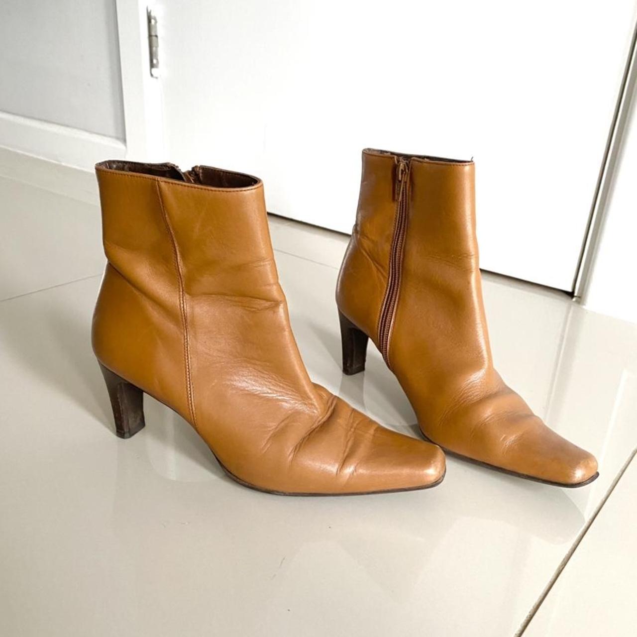 90s vintage tan leather boots - The coolest 90s... - Depop