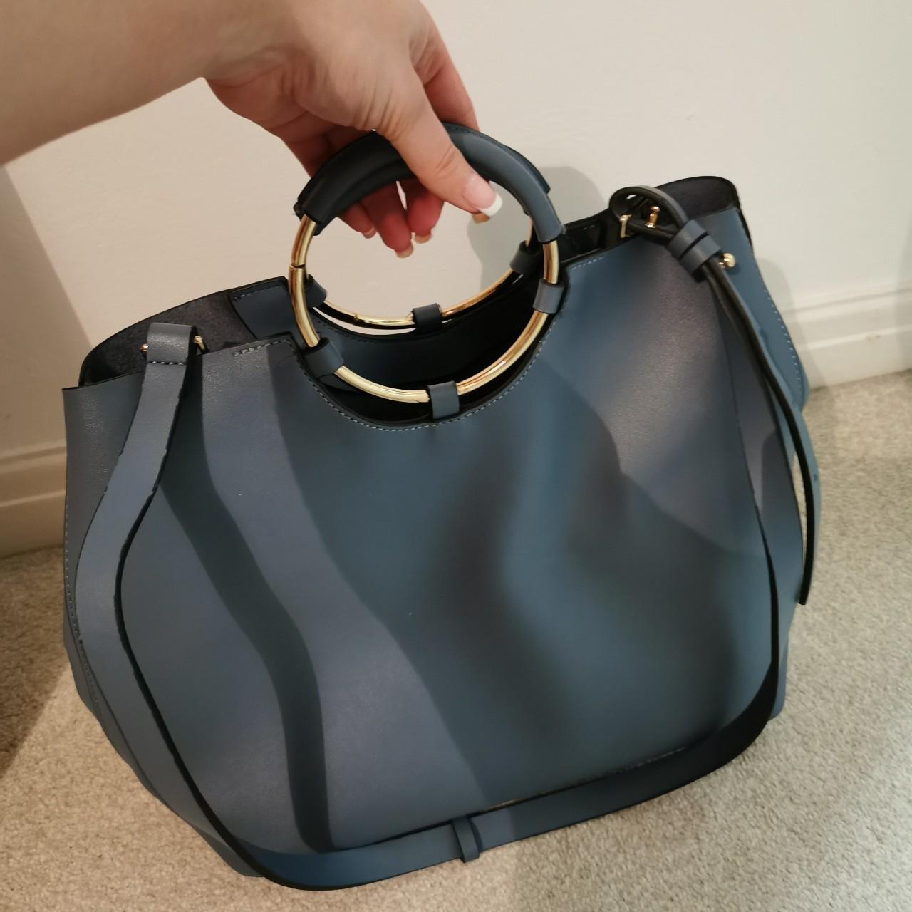 Topshop baby blue bucket bag Has an inner zipped bag... - Depop