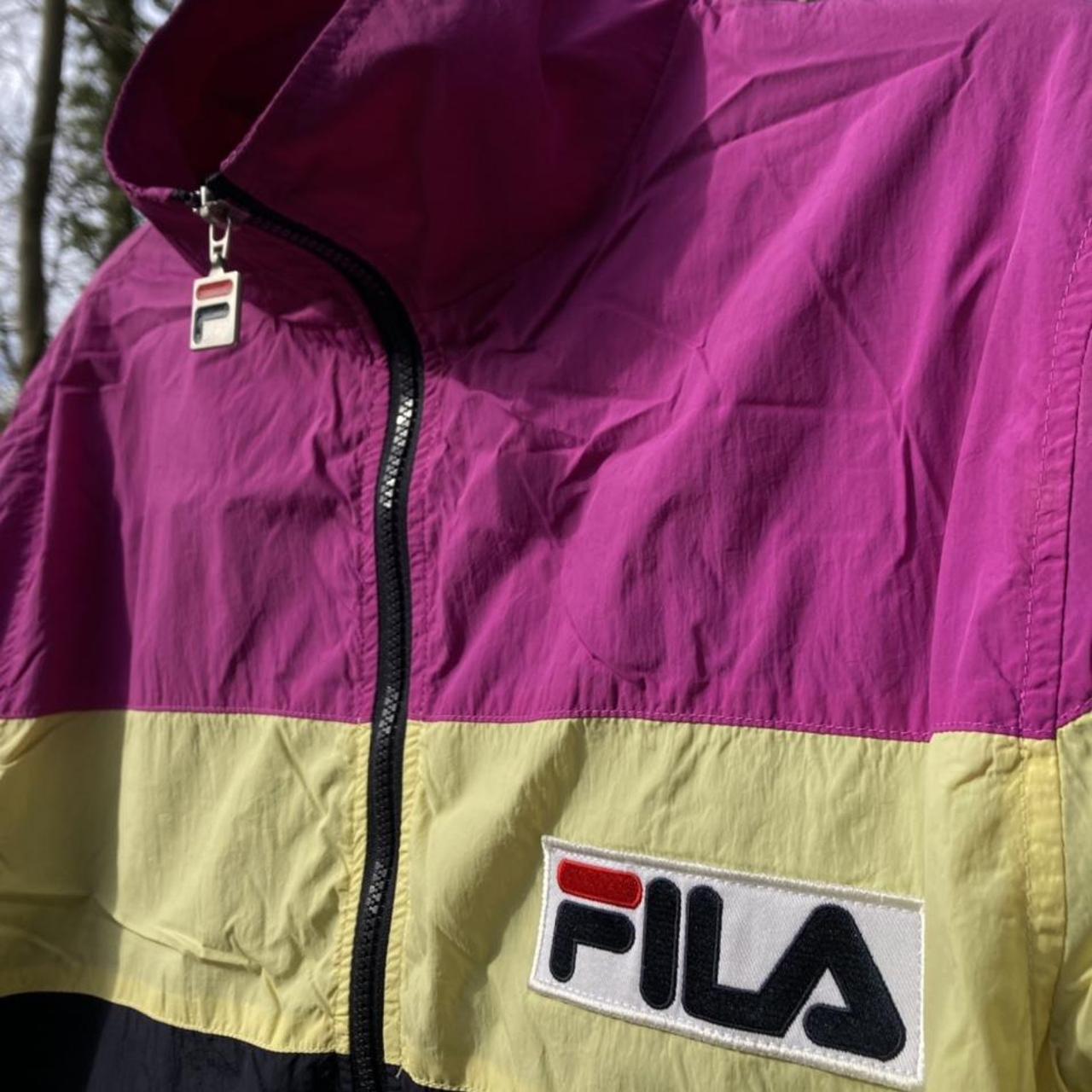 Fila Men's Yellow and Pink Jacket | Depop