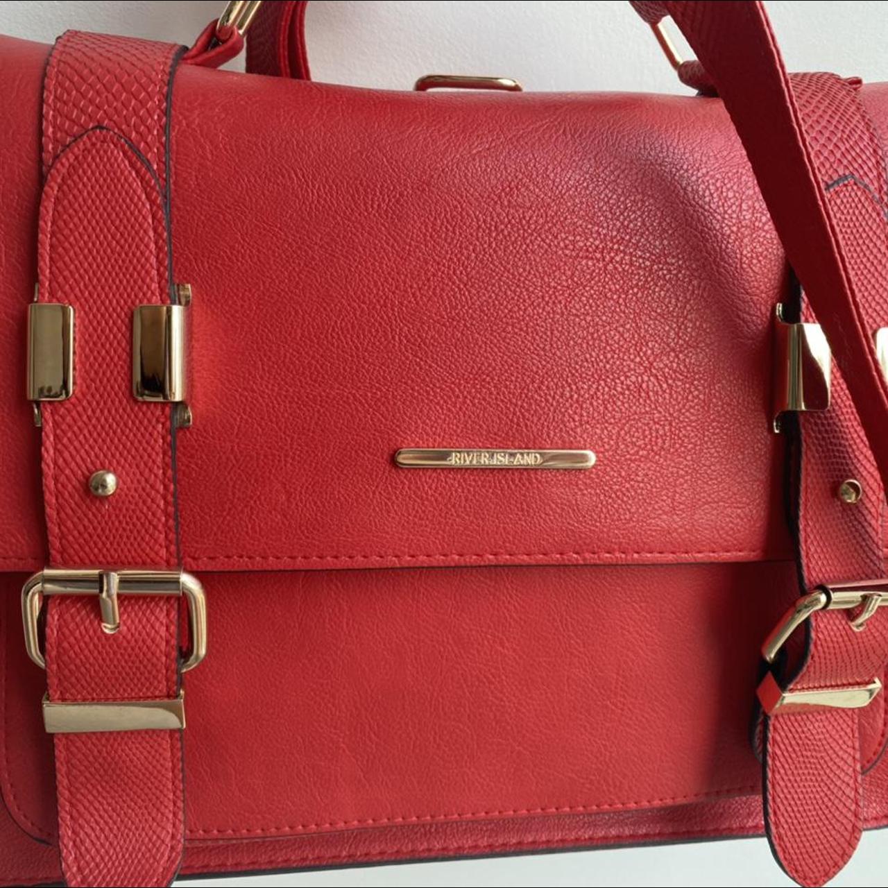 River Island red satchel, never used - Depop