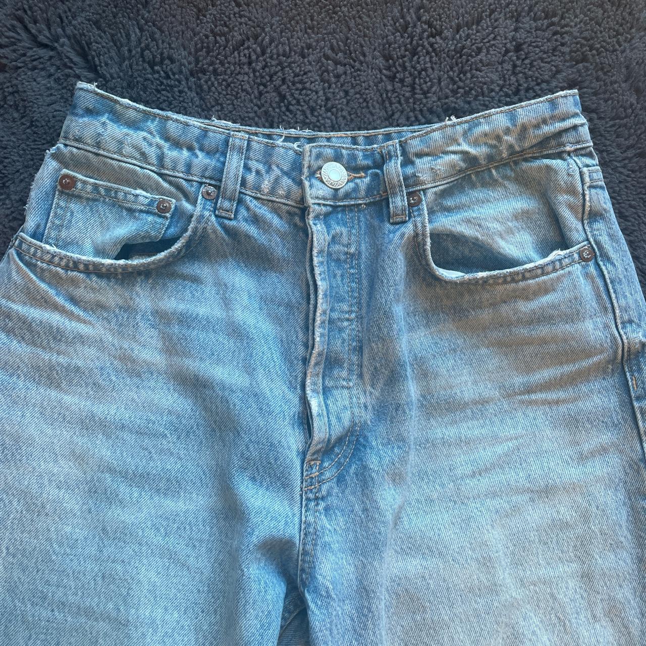 Zara denim ripped jeans , high waisted size 10 ,... - Depop