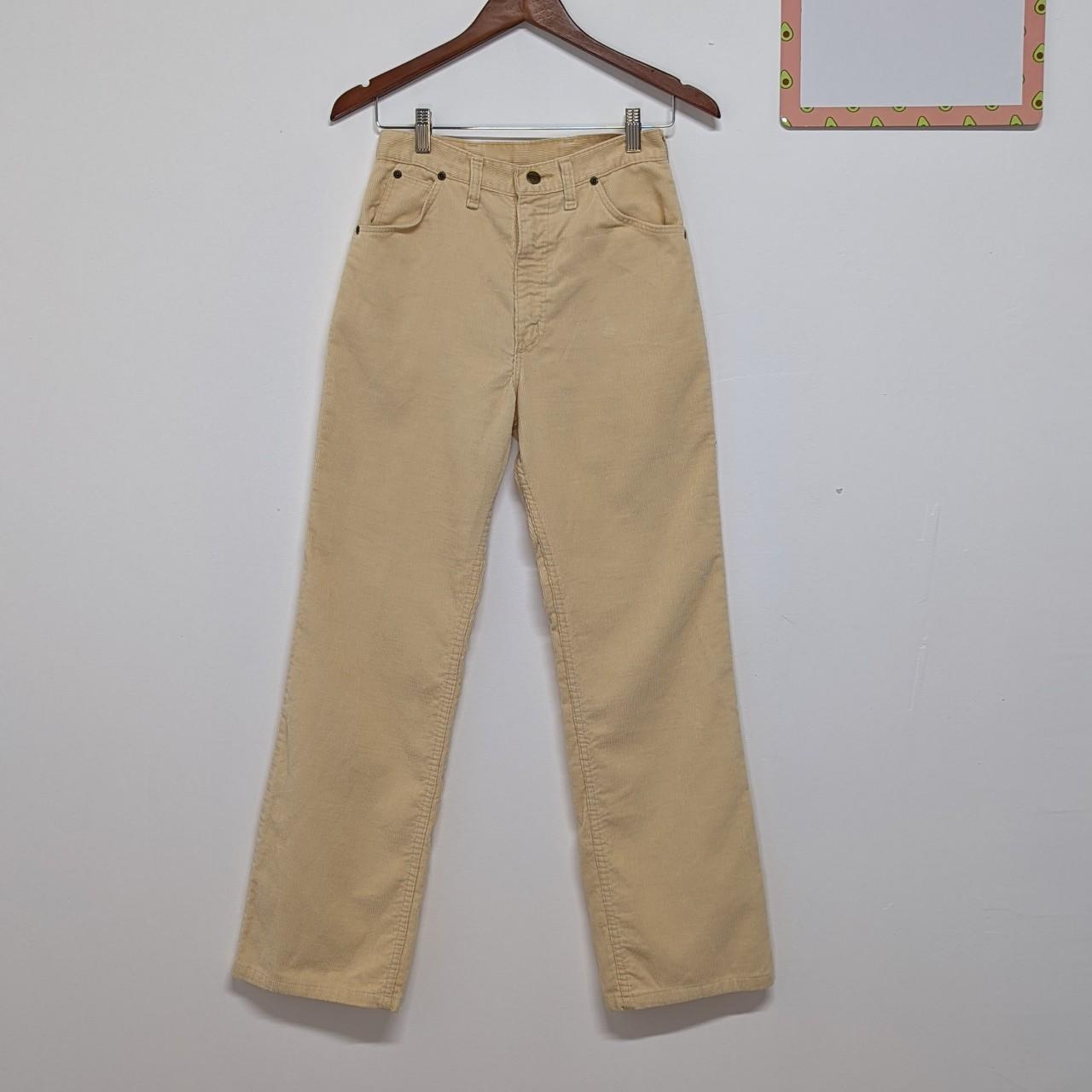 Wrangler Women's Cream and Yellow Trousers | Depop