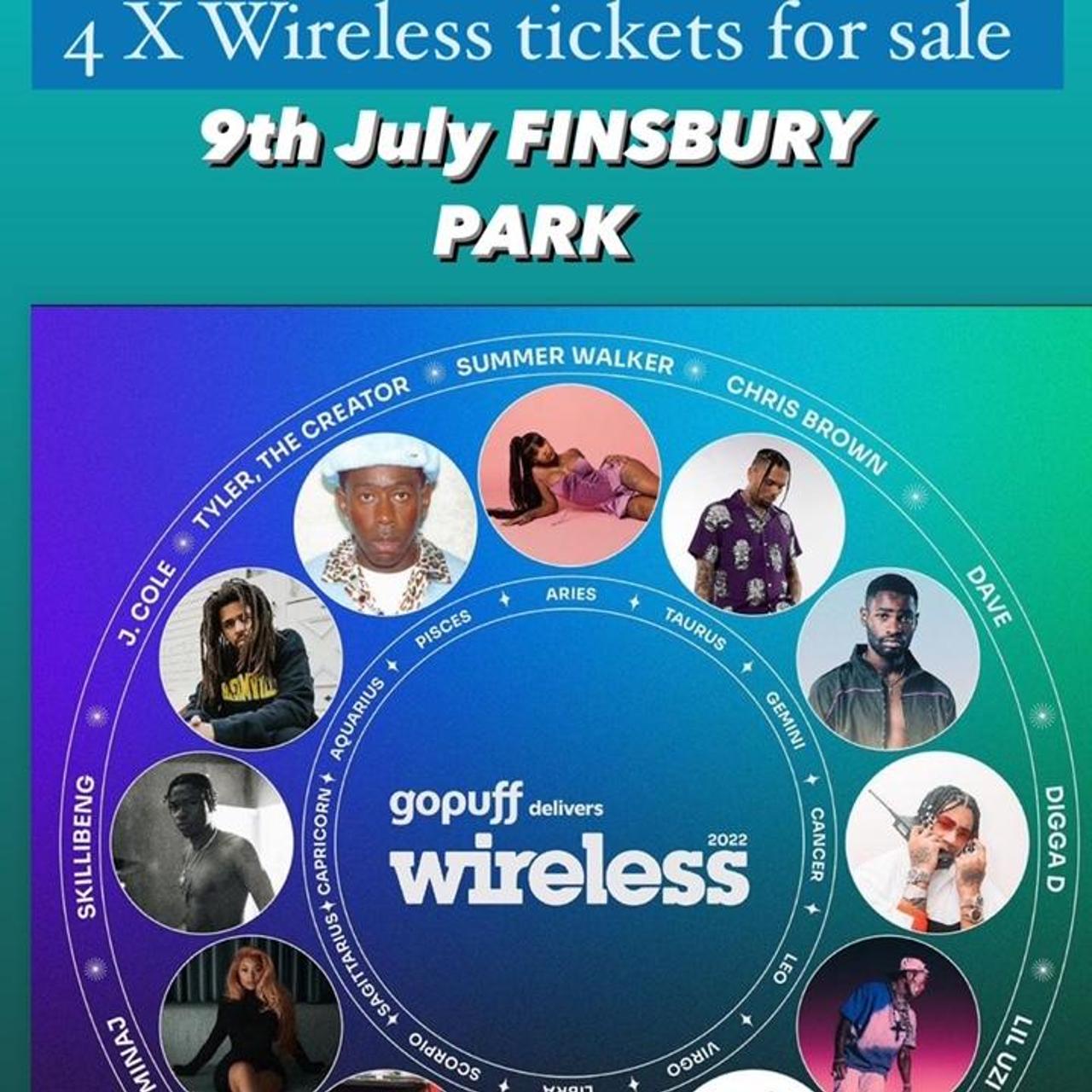 4X Finsbury Park Saturday 9th July WIRELESS tickets🥳... - Depop